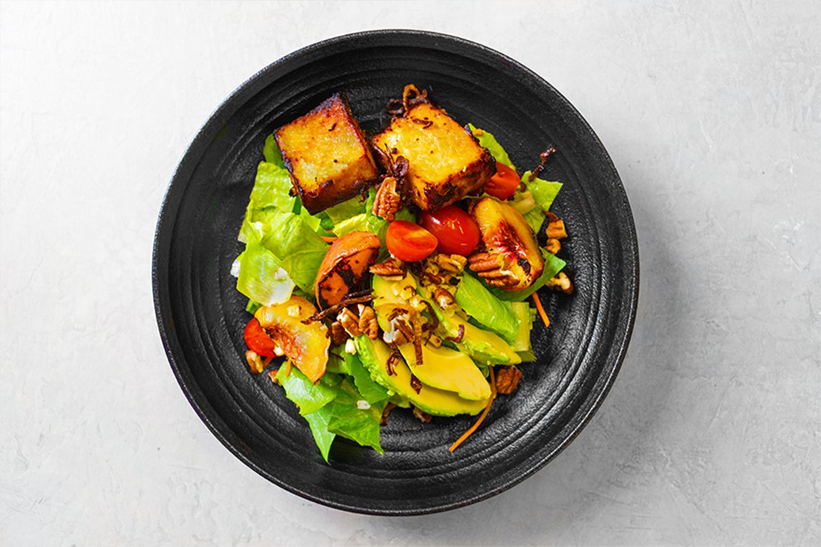 Agustin's Peach Salad with Miso Glazed Cod – Vegetable + Butcher