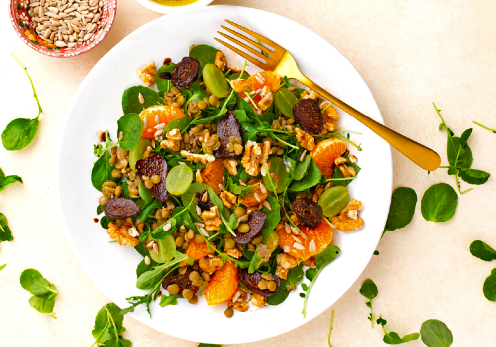 Watercress Salad w/ Lentils + Balsamic Soaked Figs (Vegan) – Vegetable ...